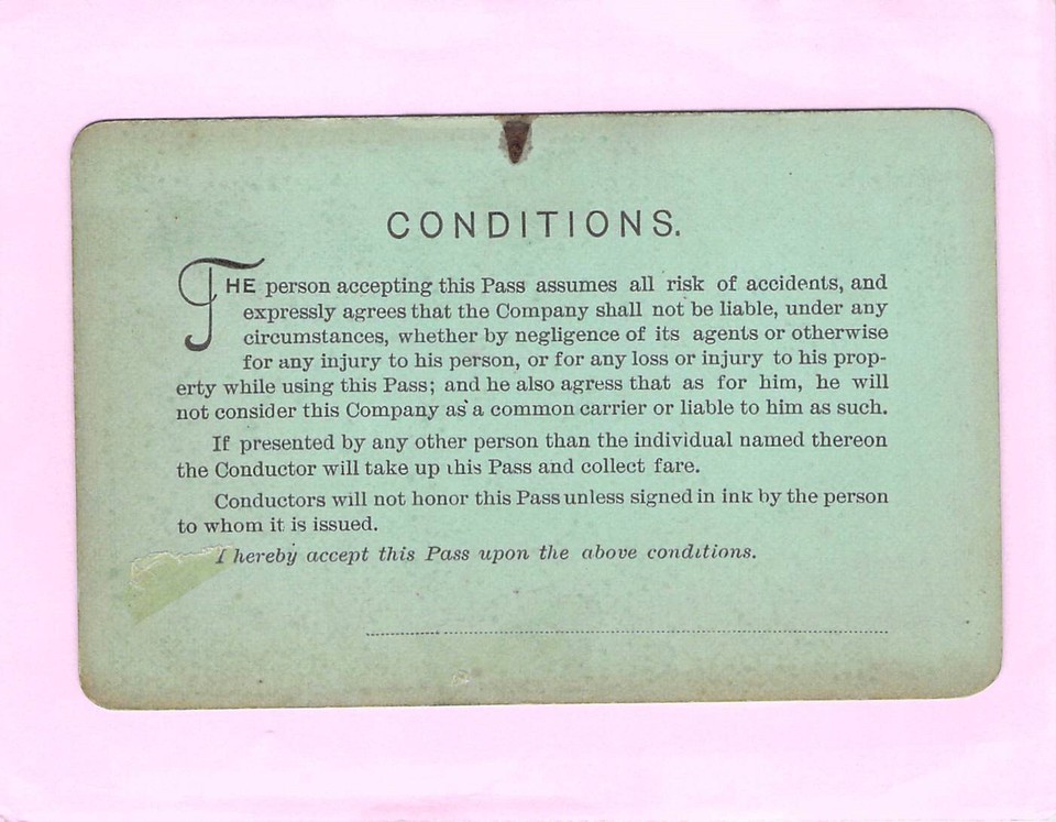 NEW YORK CHAUTAUQUA AGT ADDISON PENN LOW # 110 RAILROAD RR RY RWY ...