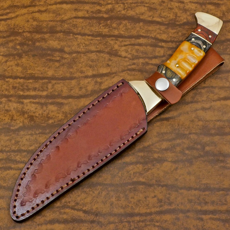 Rody Stan HAND MADE D2 STEEL FULL TANG HUNTING SPORT KNIFE - BONE/WOOD ...