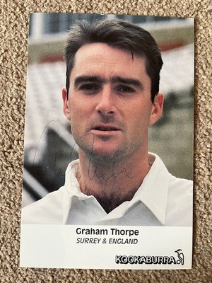 Graham Thorpe - England - Signed Kookaburra Advertising Card | eBay