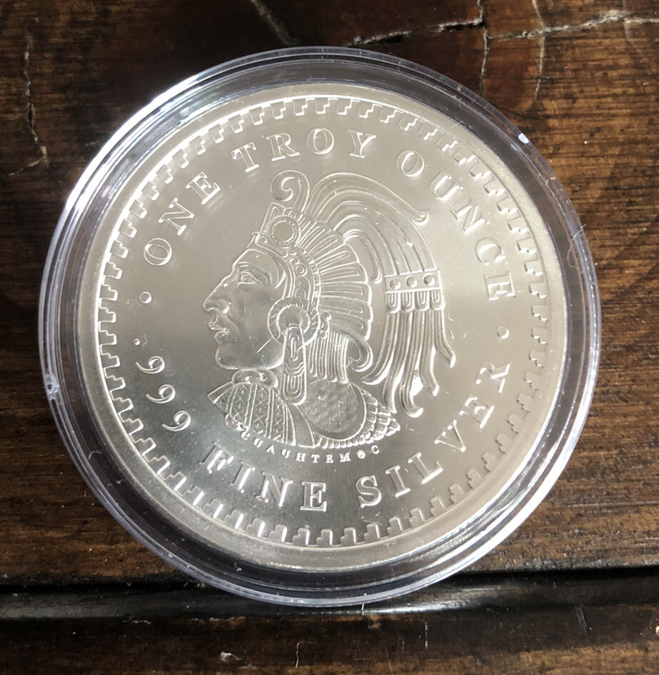 1 oz. Golden State Mint Silver Round Aztec Calendar .999 Fine Silver w ...