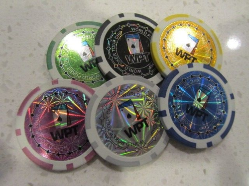 WPT World Poker Tour Holographic Laser Casino Chip Lot + FREE Las Vegas ...