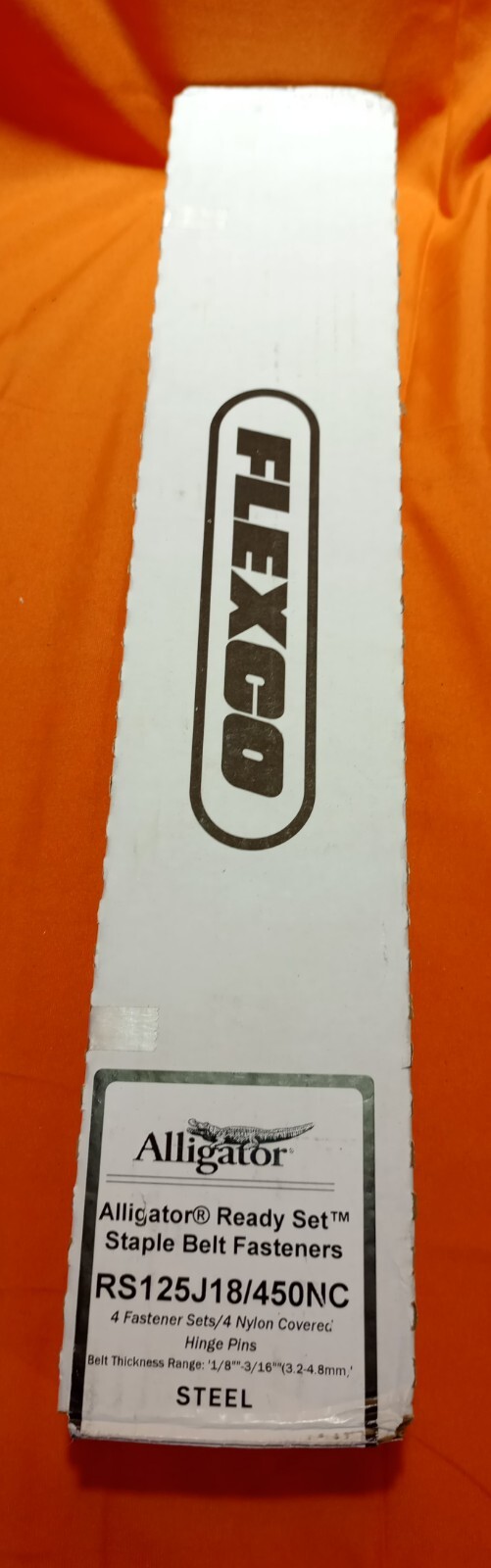 Flexco RS125J18/450NC Alligator Staple Lacing With Hinge Pins Box Of 4 ...