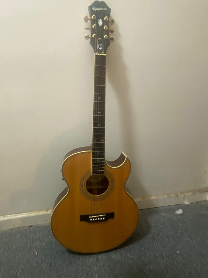 Epiphone PR 5E/N Natural Cutaway Acoustic Electric Guitar used | eBay
