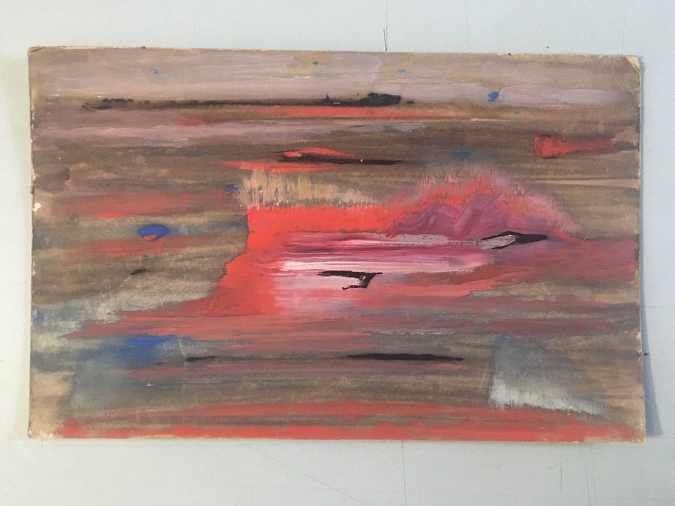 Very Pretty Painting Abstract Oil Panel Cardboard 1940 Abstraction to ...