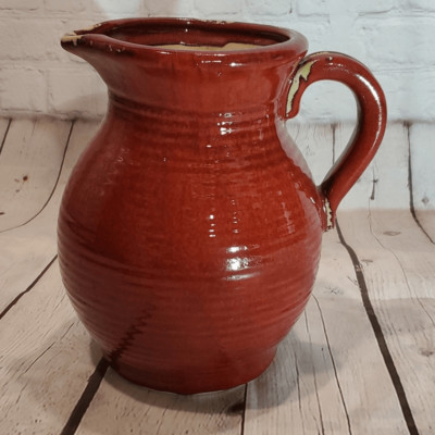 Large red ceramic pitcher | eBay