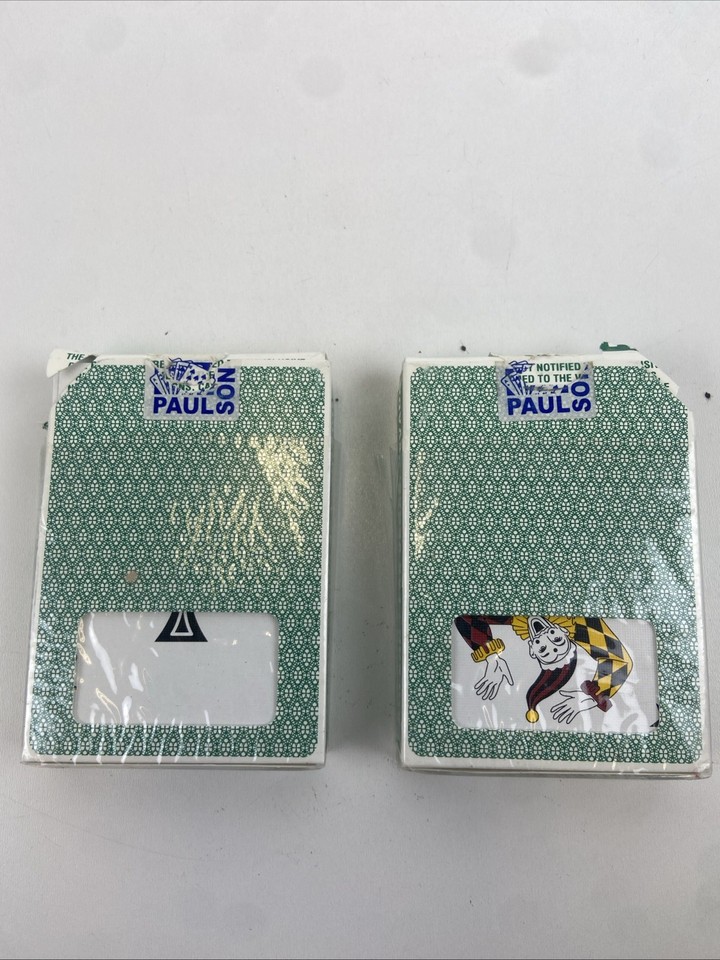 Vintage Green Double Deck Paulson Playing Cards Las Vegas Casino Dealer ...
