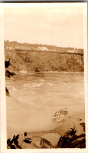 Sepia River Bridge & Barge Silty Water c1930s Photograph Silver Gelatin Print | eBay