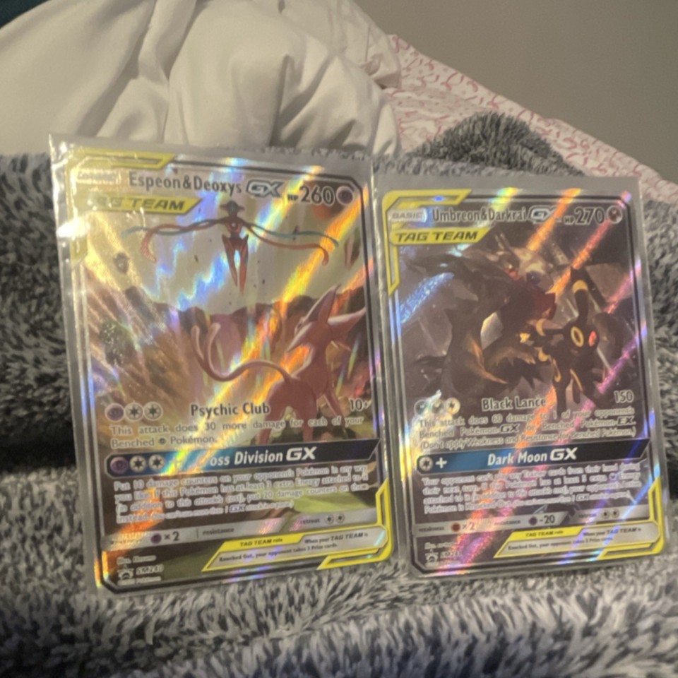 Pokémon Espeon & Deoxys GX, Umbreon & Darkrai GX Tag Team Holo - 2 ...