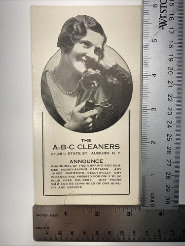 Vintage Advertising Ink Blotter The ABC Cleaners 48 1/2 State St Auburn ...