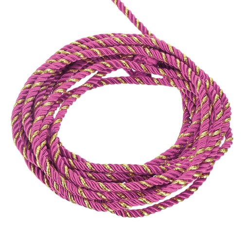 Twisted Cord Trim, 5 Yard 5mm 3-Ply Twine Braided Rope Thread,Rose Red ...