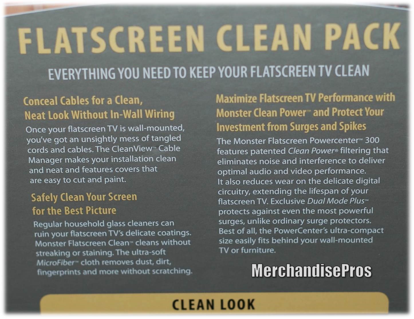 MONSTER FLATSCREEN CLEAN PACK WITH POWERCENTER 300 SURGE/SPIKE ...
