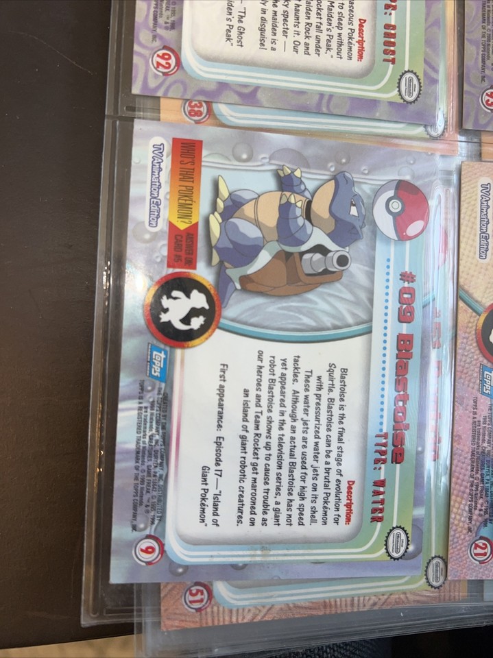 Blastoise #09 Topps Series 1 Pokemon Card Holo Foil NEAR MINT CONDITION ...