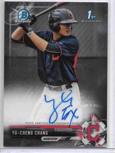 2017 Yu-Cheng Chang Bowman Chrome 1ST PROSPECT AUTO RC Tampa Bay RAYS ...
