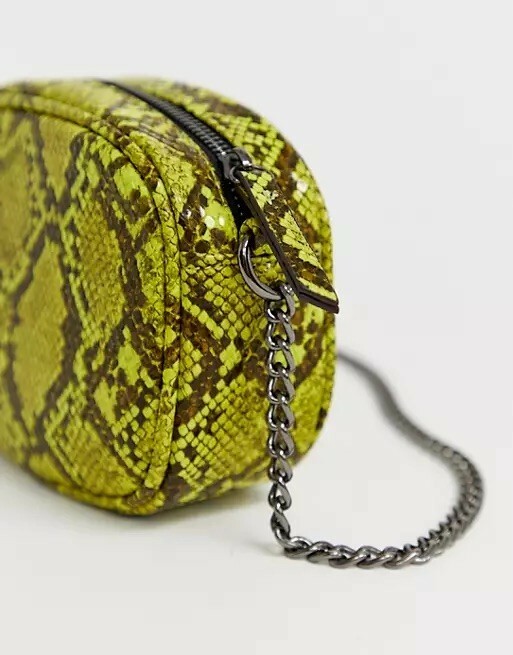 ASOS New Look Neon Green Snake Print Crossbody Bag Gu… - Gem
