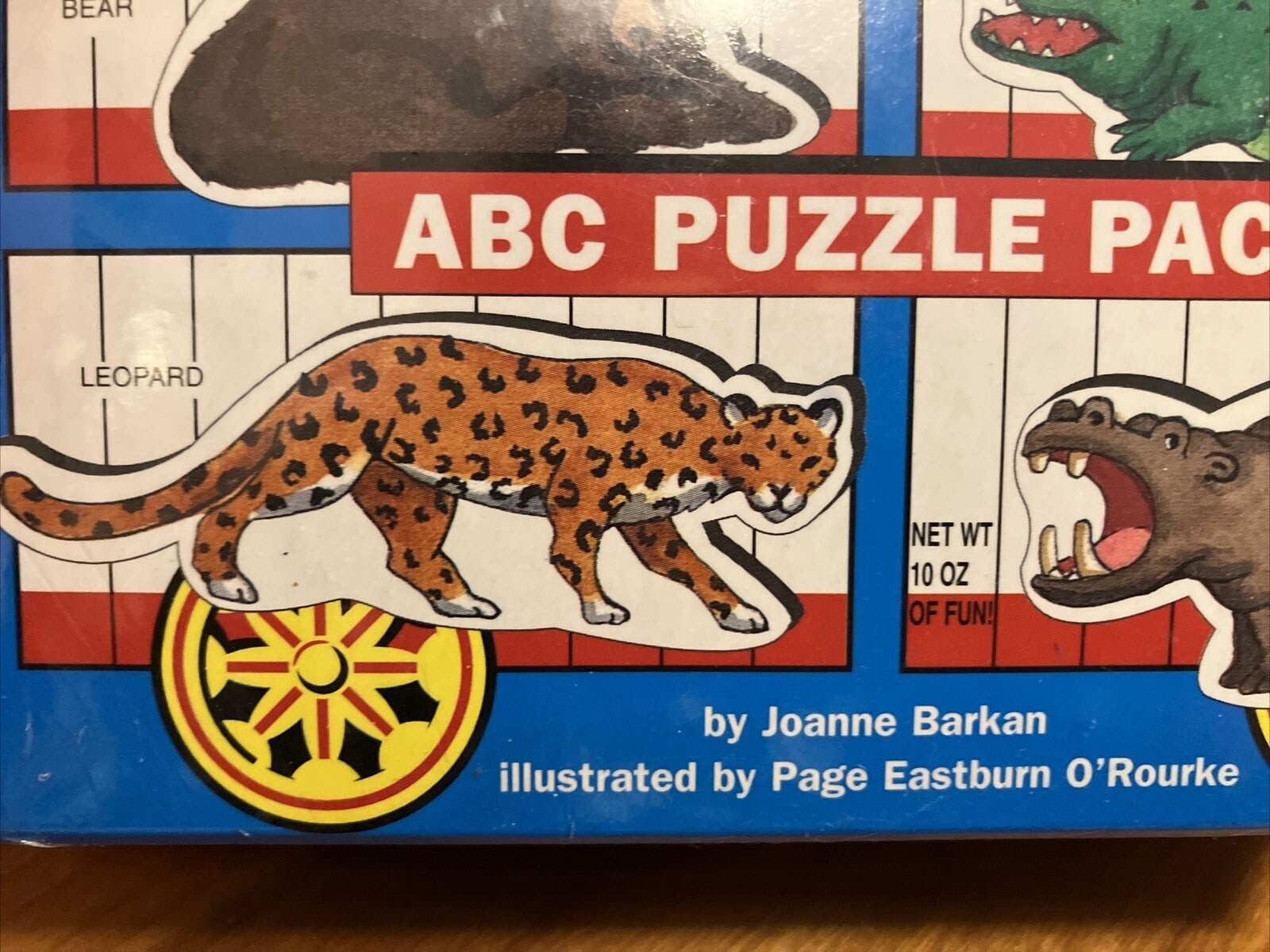 Vintage LITTLE SIMON 1999 BARNUM'S ANIMAL Crackers Box ABC Puzzle+Book ...