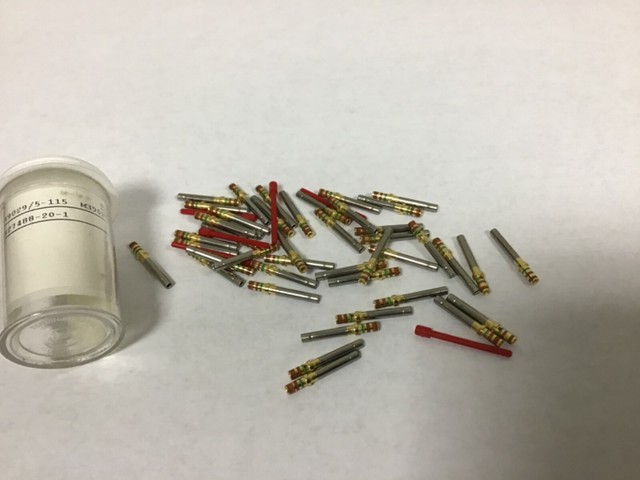 Qty (43) Amphenol M39029/5-115 Circular Contacts, Qty (6) MS27488-20-1 ...