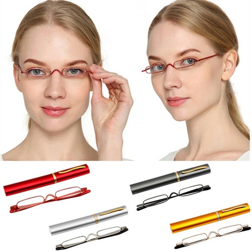 Slim Mini Reading Glasses Pocket Retro Readers with Case 1.0 1.5 2.0 2. ...