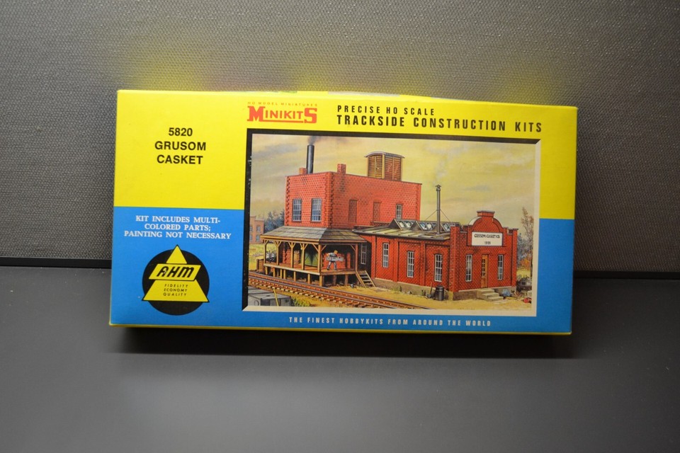 Vintage HO Scale AHM 5820 Grusom Casket Building Kit Open Box | eBay