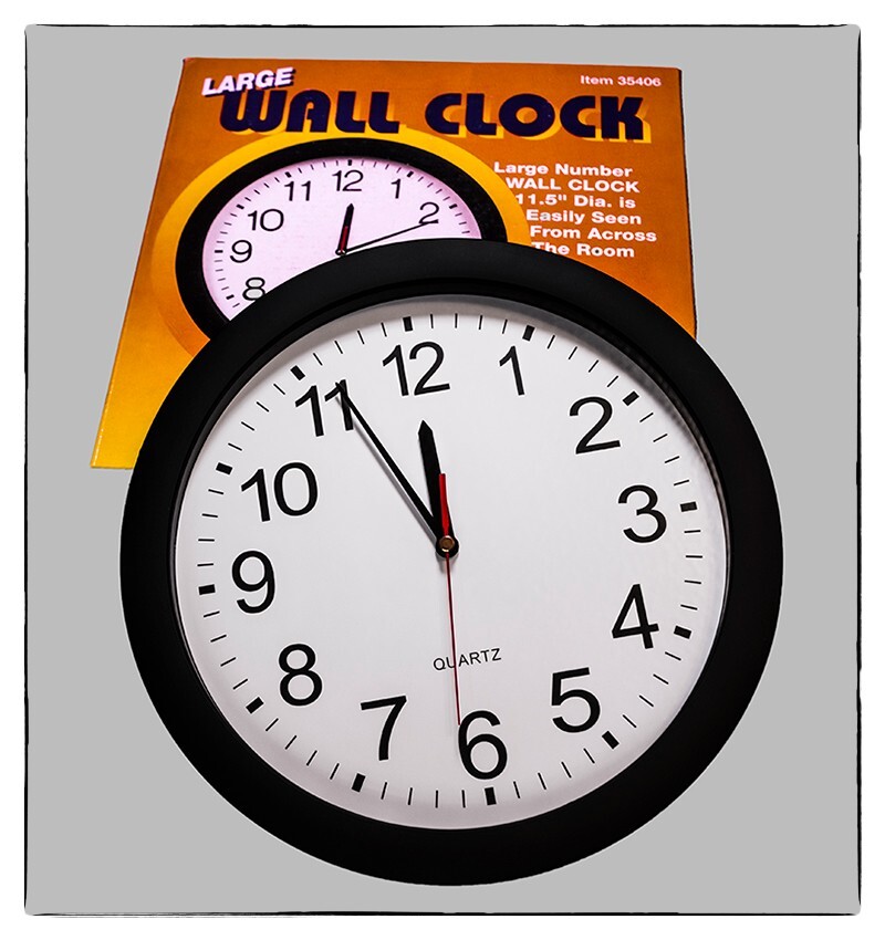 Large wall clock precise quartz/battery power. Original Box of 10 ...
