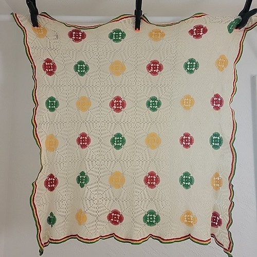 Hand Crocheted Tablecloth Granny Core Lace Afghan Throw Doily Cotton 42 ...