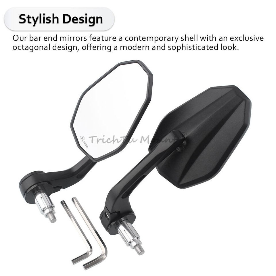 For Z900 Z800 Z650 Z400 Z300 Z250 7/8" Handle Bar End Rearview Side ...