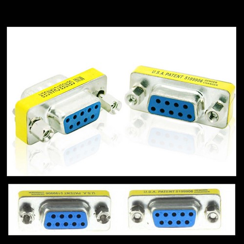 DB9 VGA 9 pin Female to female Mini Gender Changer convertor adapter ...