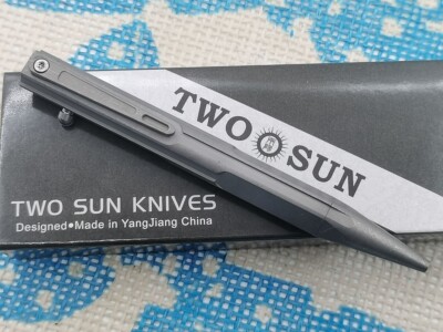 TwoSun TS-PEN02 Outdoor Tool Fire Checkered Tactical Titanium Push ...