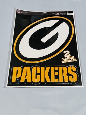 Green Bay Packers Multi Use 2 Decals Stickers Cling Sheet Measures 11 ...