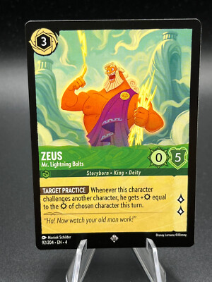 Disney Lorcana TCG - Zeus - Mr. Lightning Bolts - #92/204 - Ursula's Return | eBay