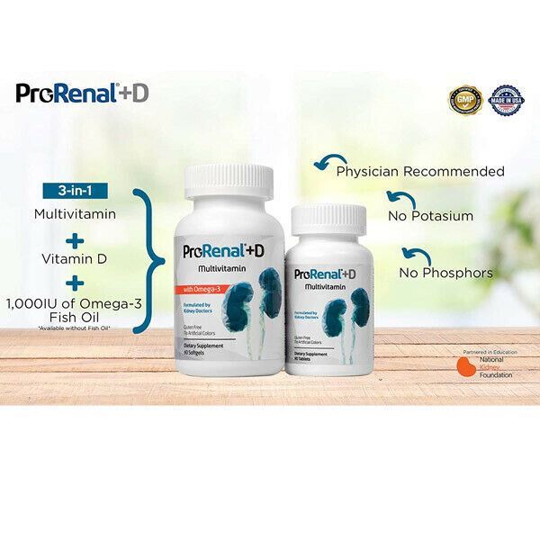 ProRenal+D Kidney Multivitamins Complete Daily Multivitamin 90-Day ...