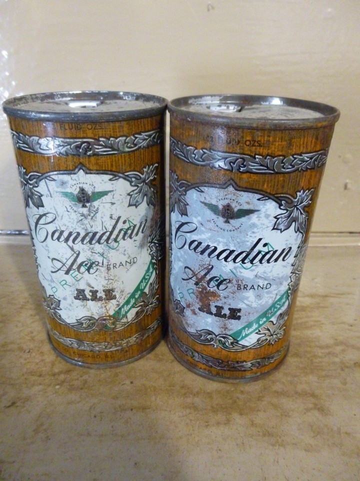 CANADIAN ACE ALE FLAT TOP BEER CANS -[EMPTY CANS, READ DESC.]- | eBay