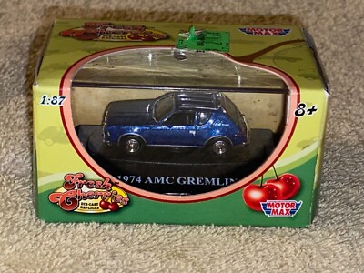 Motor Max Fresh Cherries Diecast Model 1:87 HO 1974 AMC Gremlin BLUE ...