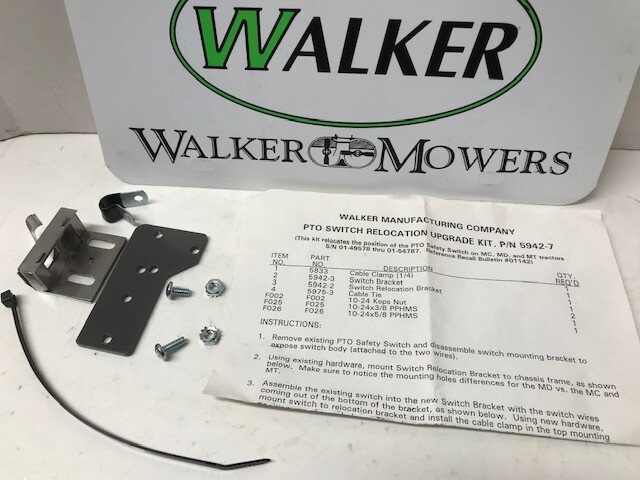 Walker 5942-7 PTO Switch Relocation upgrade KIT Clearance! | eBay