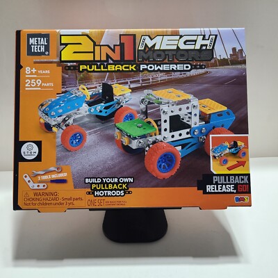 MetalTech 2in1 Mech Motors Pullback Powered Hotrod's with 259 Parts. | eBay