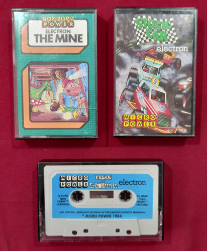Acorn Electron Cassette Games, Mine, Stock Car & Felix Meets the Evil ...