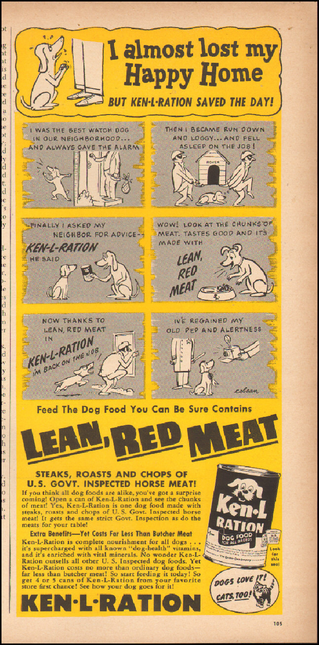 1951 Vintage ad for Ken-L-Ration Dog Food art cartoon retro can (070118 ...