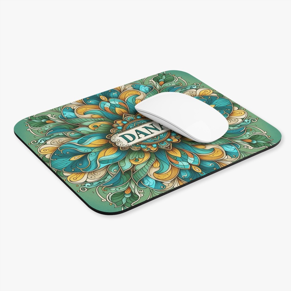 Mouse Pad (Rectangle) DANA Personalized Mouse Pad Turquoise and Green Design 3 | eBay UK