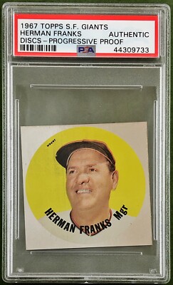 1967 TOPPS SAN FRANCISCO GIANTS DISC TEST ISSUE PSA AUTHENTIC HERMAN ...