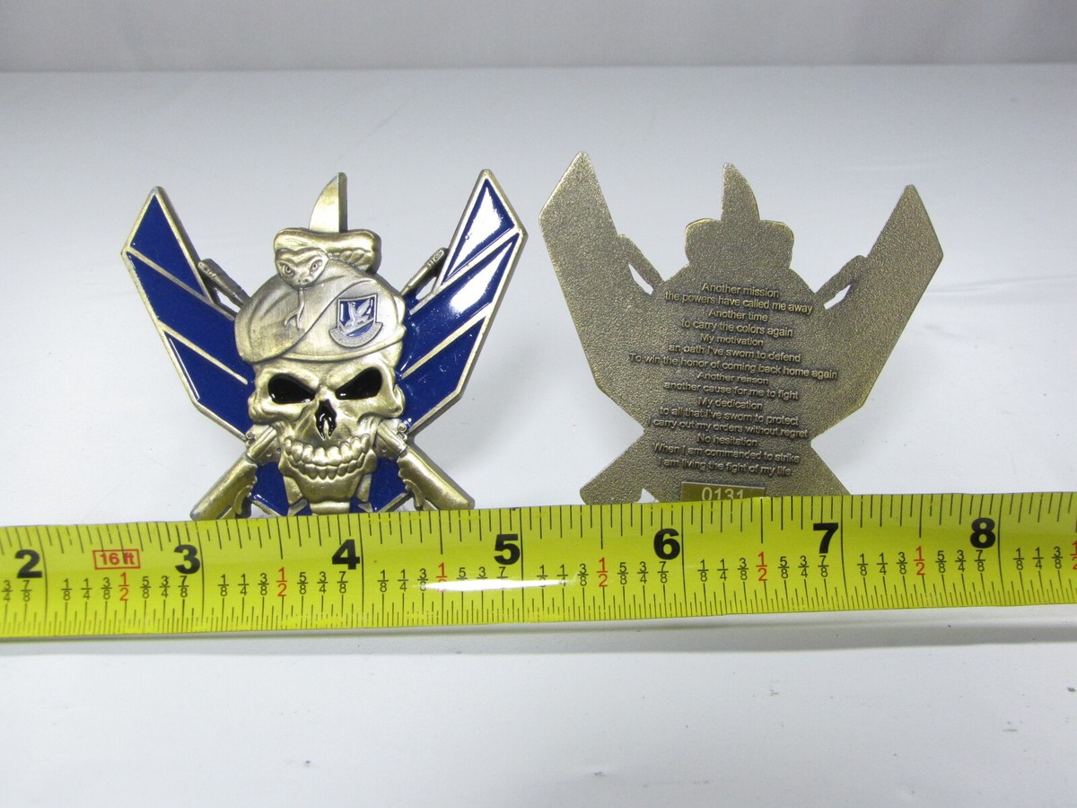 Security Forces Challenge Coin Skull