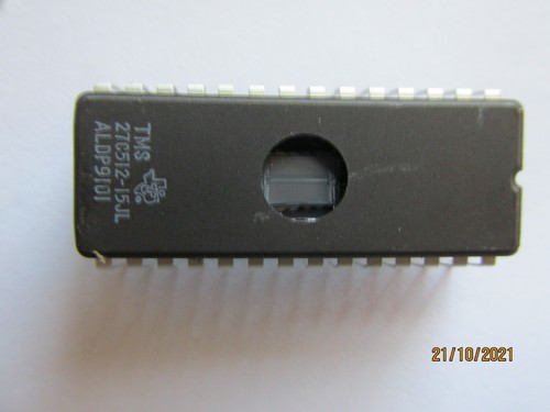 Texas Instruments EPROM UV Erasable Programmable ROM Part# TMS 27C512 ...