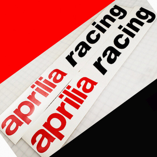 Aprilia Racing decals 7 inches 17.8cm long stickers red black ...