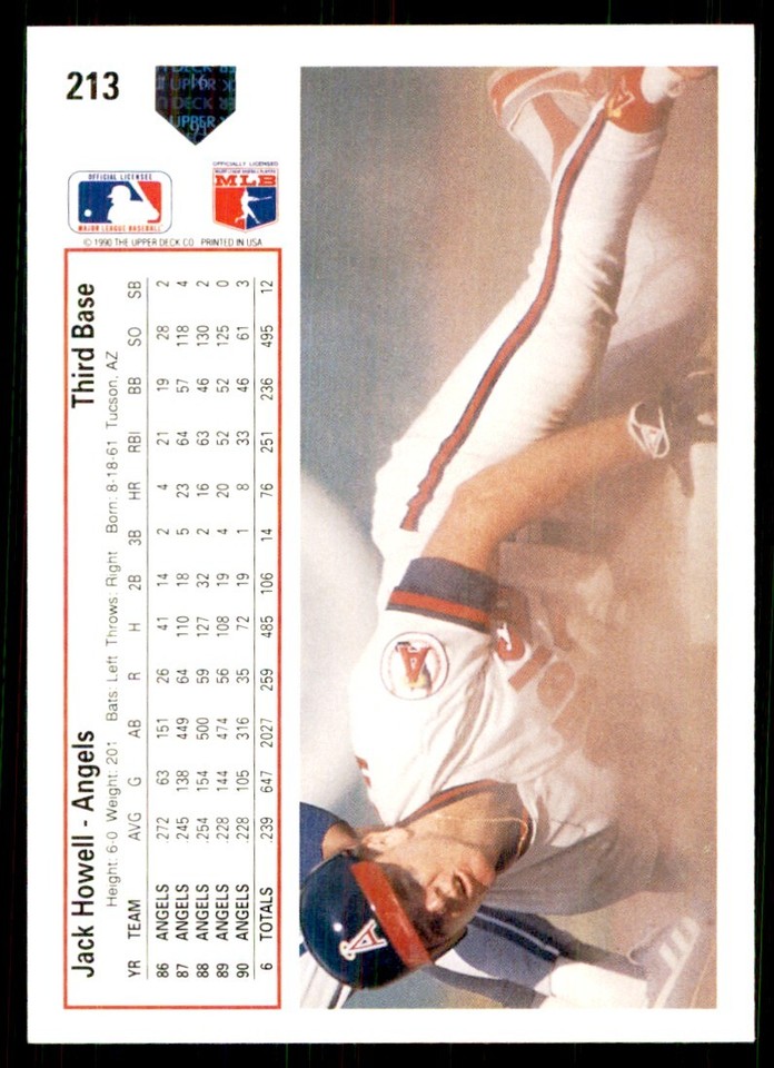 1991 Upper Deck Jack Howell Baseball Cards #213 | eBay