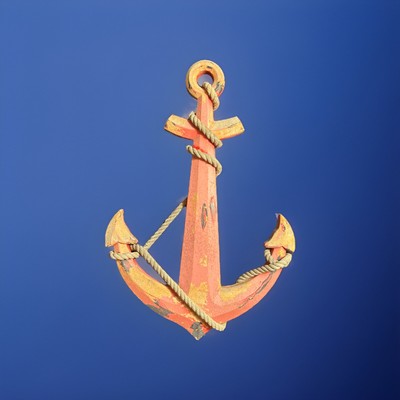 Sea Anchor Handcrafted Nautical Anchor Wall Hanging Coastal Faded Red ...