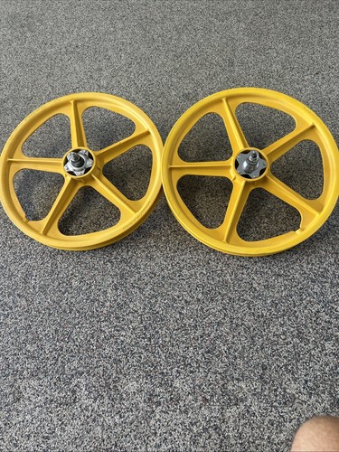 Skyway Tuff Wheel II 20" Yellow BMX Mag Wheel Set | eBay
