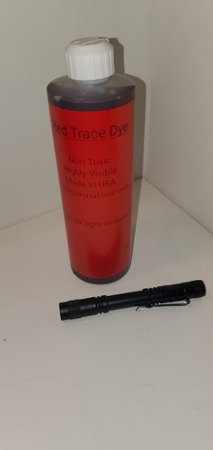 Fluorescent Red Water Sewer Leak Tracer Dye, 16oz Liquid FREE UV Light ...