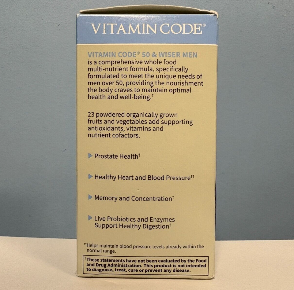 Garden of Life Vitamin Code 50 & Wiser Men Multivitamin 120 Capsules ...