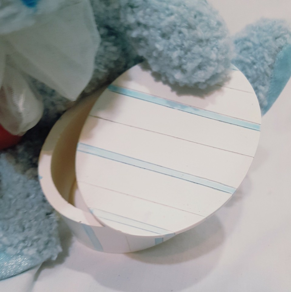 Teddy Bear with Jewelry or Trinket Gift Box Empty Plush Blue Baby 6" | eBay