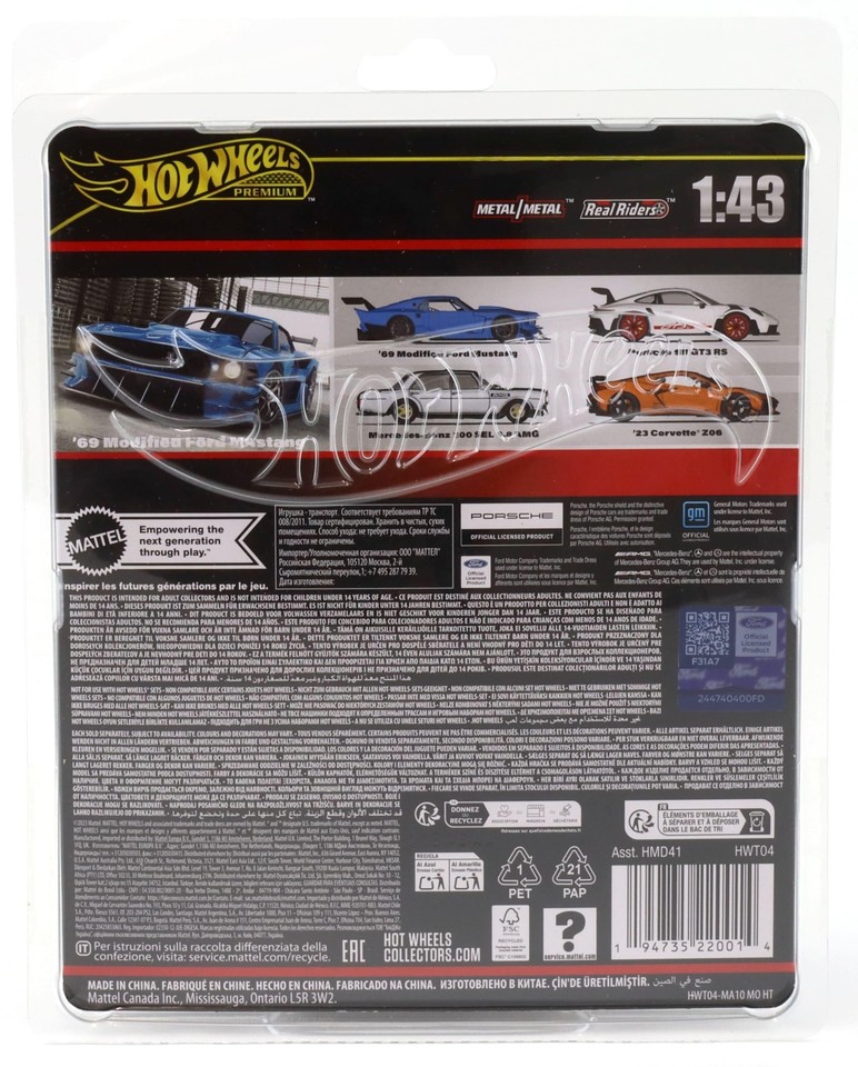 1:43 Hot Wheels Premium 2024 Real Riders 1969 Modified Ford Mustang ...