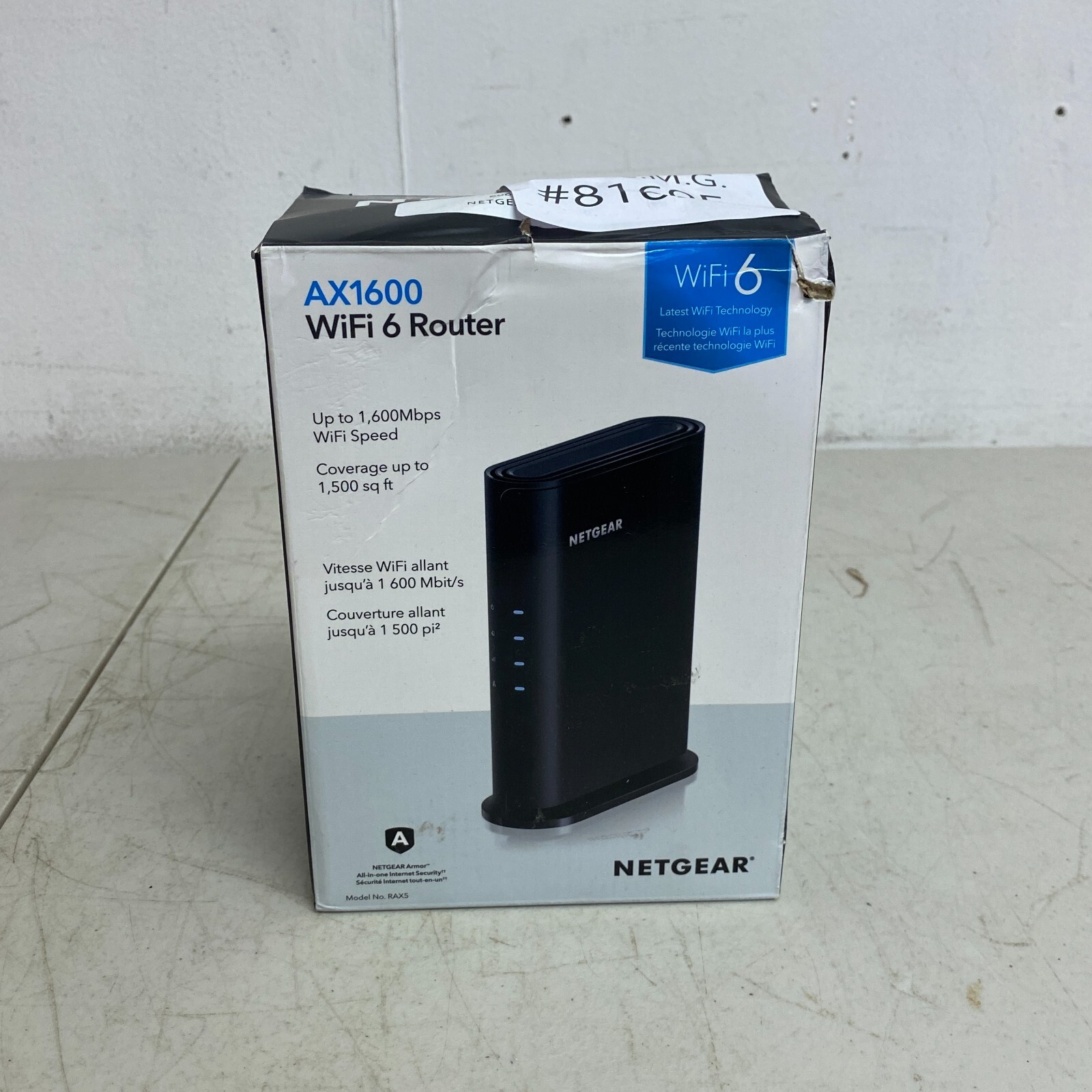 Netgear AX1600 Wifi 6 Router w 1600 Mbps, 1500 ft Coverage, & WPA3 ...