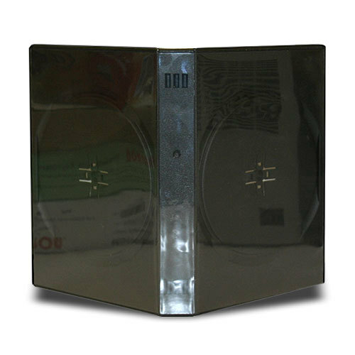 1 27mm Black 8 Disc DVD Storage Case Box with 3 Trays for CD DVD Disc ...